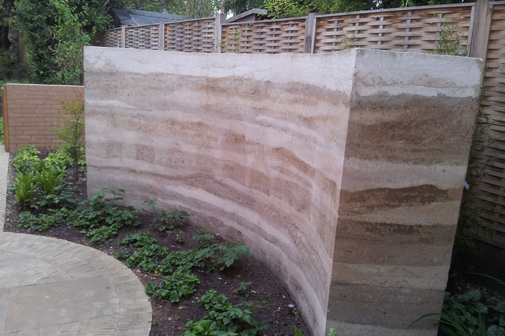 Rammed Earth Walls - Outdoor Living Space
